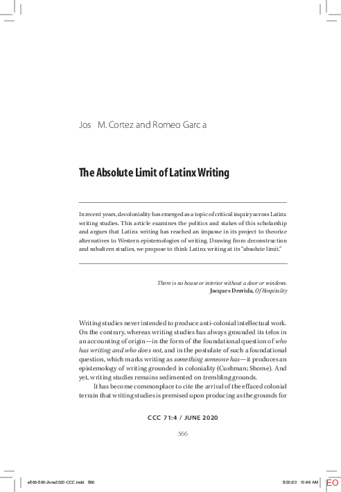 (PDF) The Absolute Limit of Latinx Writing