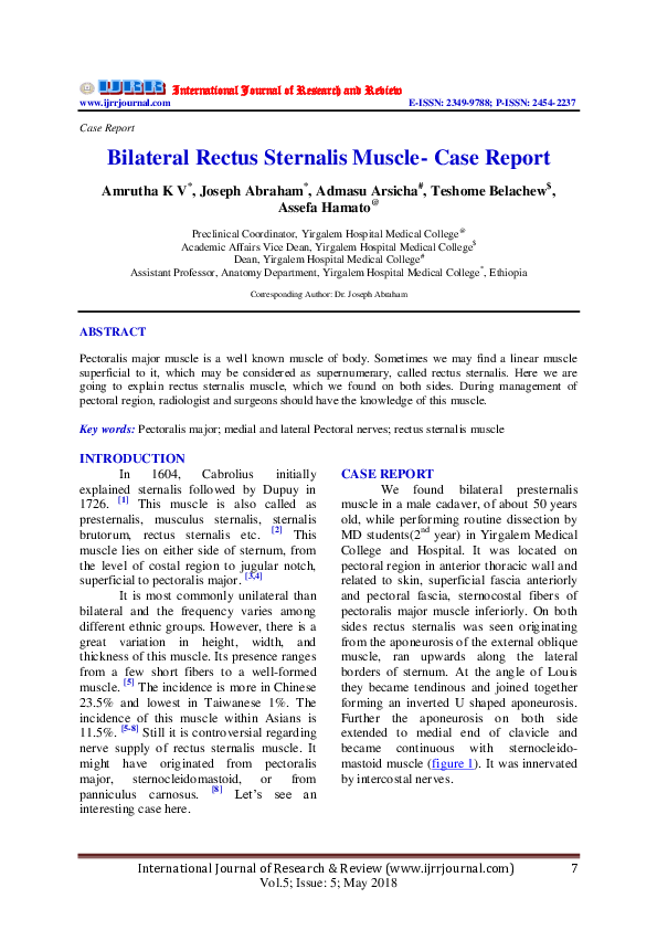 (PDF) Bilateral Rectus Sternalis Muscle Explained