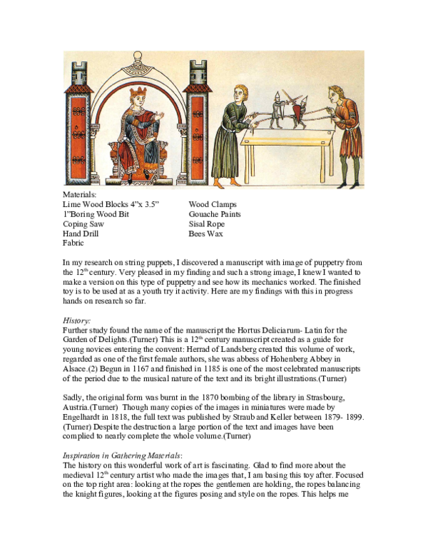 (DOC) 12th Century Medieval Knight Rope Puppet