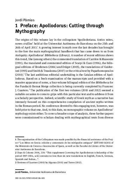 (PDF) “Apollodorus: Cutting through Mythography”, in Jordi Pàmias (ed ...