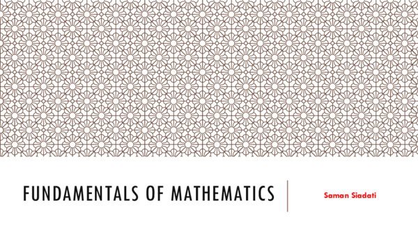 (PDF) Fundamentals of Mathematics
