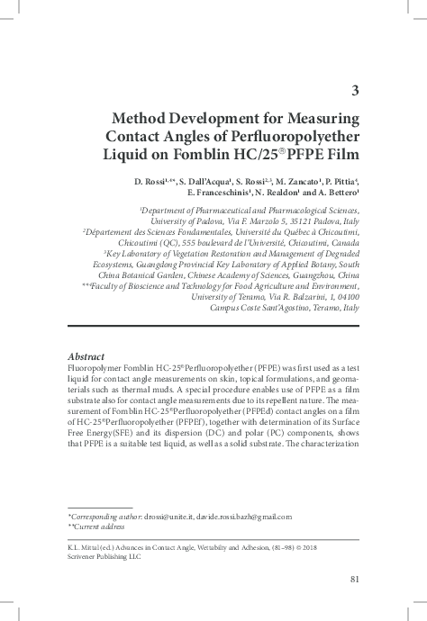 (PDF) 3 Method Development for Measuring Contact Angles of ...