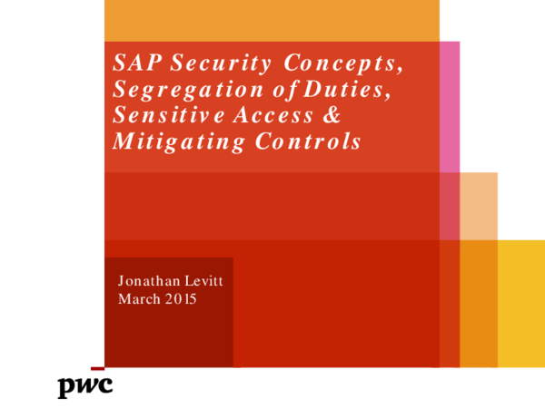 (PDF) SAP Security Concepts, Segregation of Duties, Sensitive Access ...