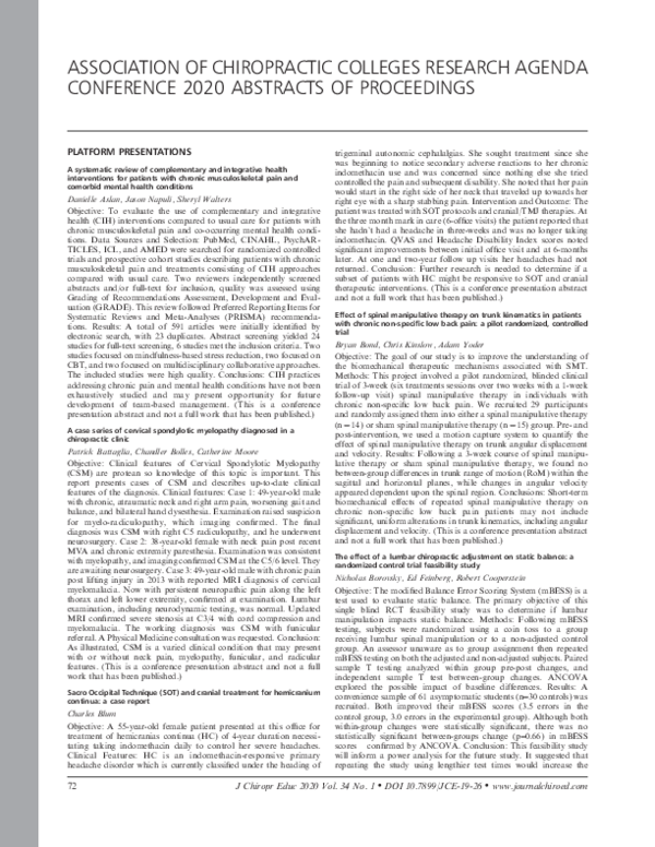 (PDF) ACC RAC 2020 Conference Presentations & Abstracts