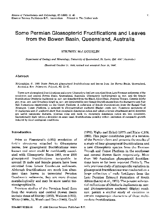 (PDF) Some Permian glossopterid fructifications and leaves from the ...
