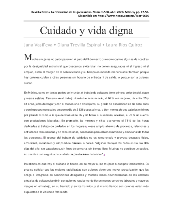(PDF) Cuidado y vida digna