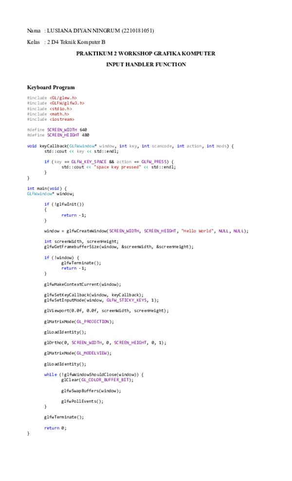(DOC) Praktikum Grafika Komputer - Input Handler Function
