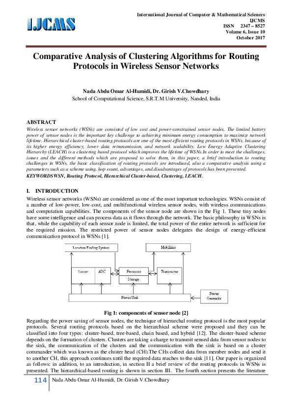 Pdf Comparative Analysis Of Clustering Algorithms For Routing