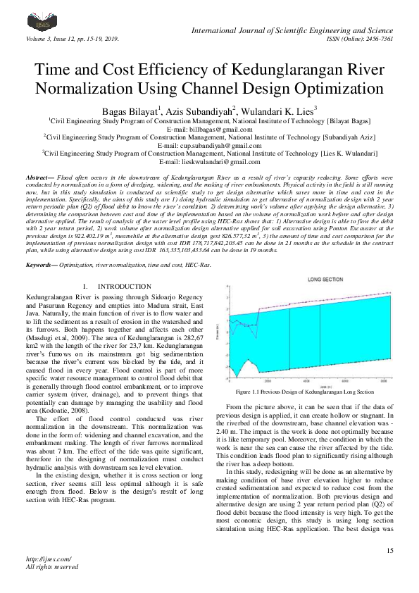 (PDF) Time and Cost Efficiency of Kedunglarangan River Normalization ...