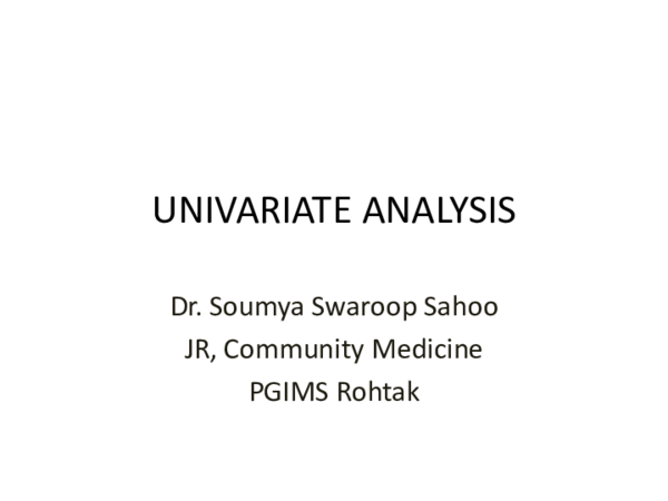 (PDF) UNIVARIATE ANALYSIS