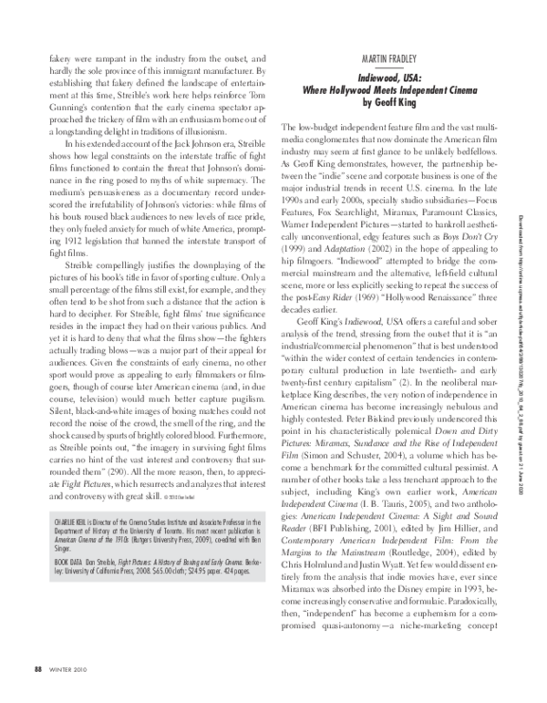 (PDF) Review of Geoff King, Indiewood, USA: Where Hollywood Meets ...