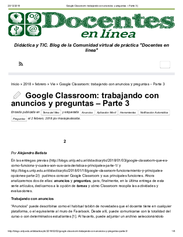 (PDF) Google Classroom trabajando con anuncios y preguntas Parte 3 ...