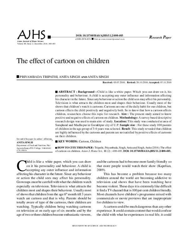 (PDF) The effect of cartoon on children