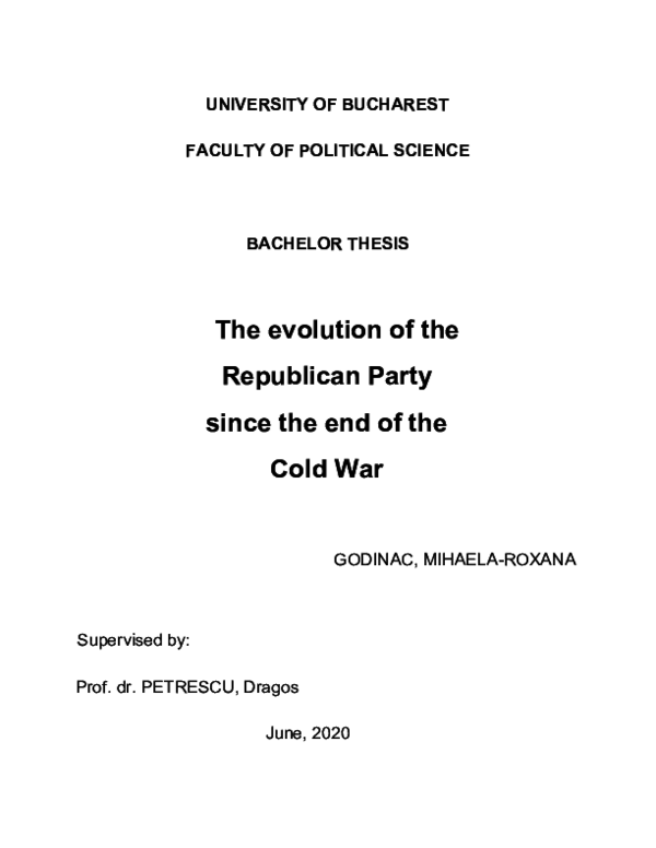 (PDF) The evolution of the Republican Party since the end of the Cold War