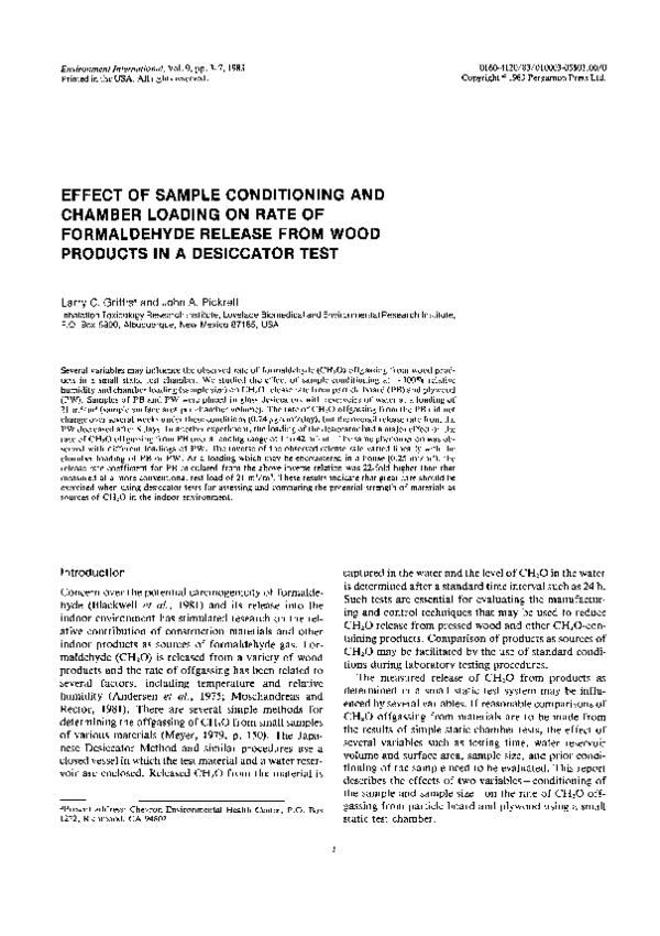 (PDF) Effect of sample conditioning and chamber loading on rate of ...