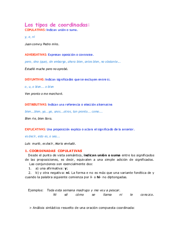 (PDF) Los tipos de coordinadas