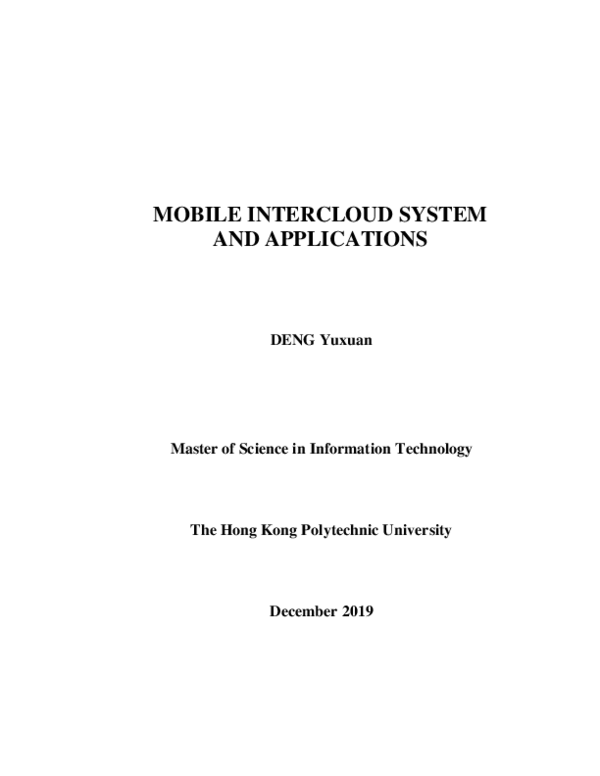 (PDF) MOBILE INTERCLOUD SYSTEM AND APPLICATIONS | YUXUAN DENG - Academia.edu