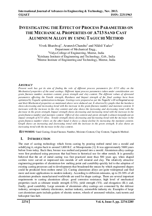 (PDF) Investigating the Effect of Process Parameters on the Mechanical ...