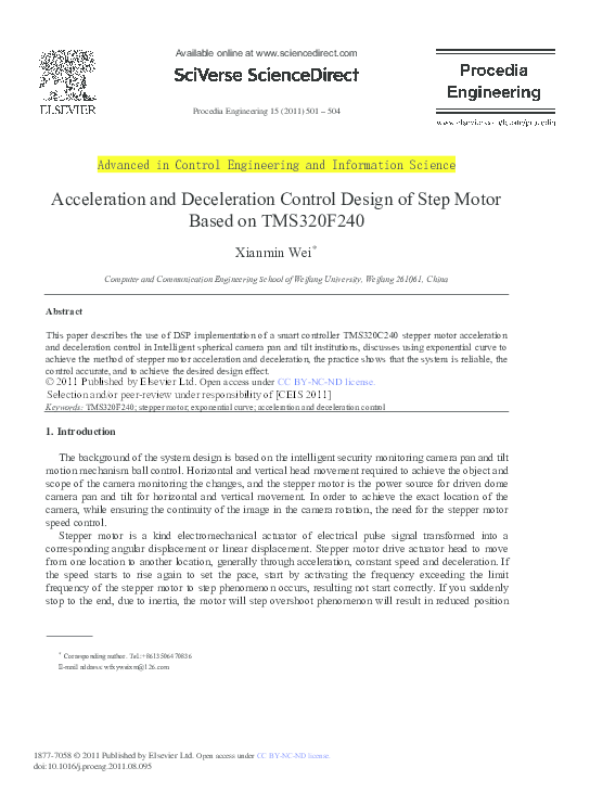 (PDF) Acceleration and Deceleration Control Design of Step Motor Based ...