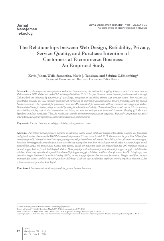 (PDF) The Relationships between Web Design, Reliability, Privacy ...