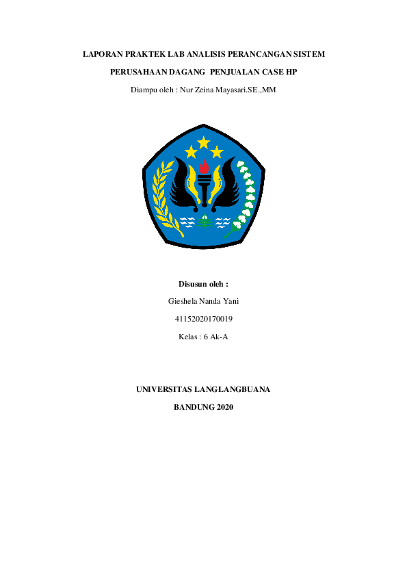 (PDF) LAPORAN PRAKTEK LAB ANALISIS PERANCANGAN SISTEM Gieshela Nanda ...