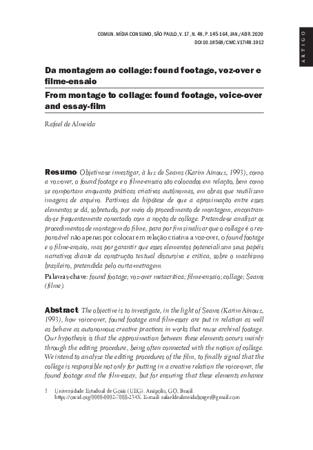 (PDF) From montage to collage: found footage, voice-over and essay-film