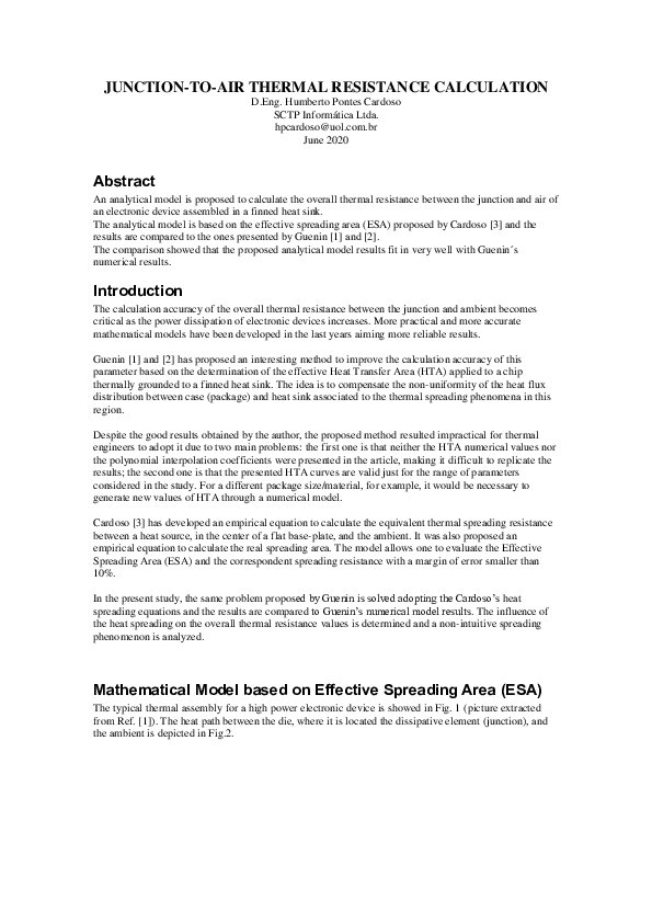 (PDF) JUNCTION-TO-AIR THERMAL RESISTANCE CALCULATION