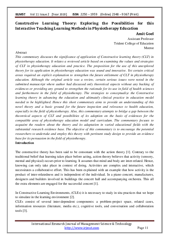 (PDF) Constructive Learning Theory: Exploring the Possibilities for ...