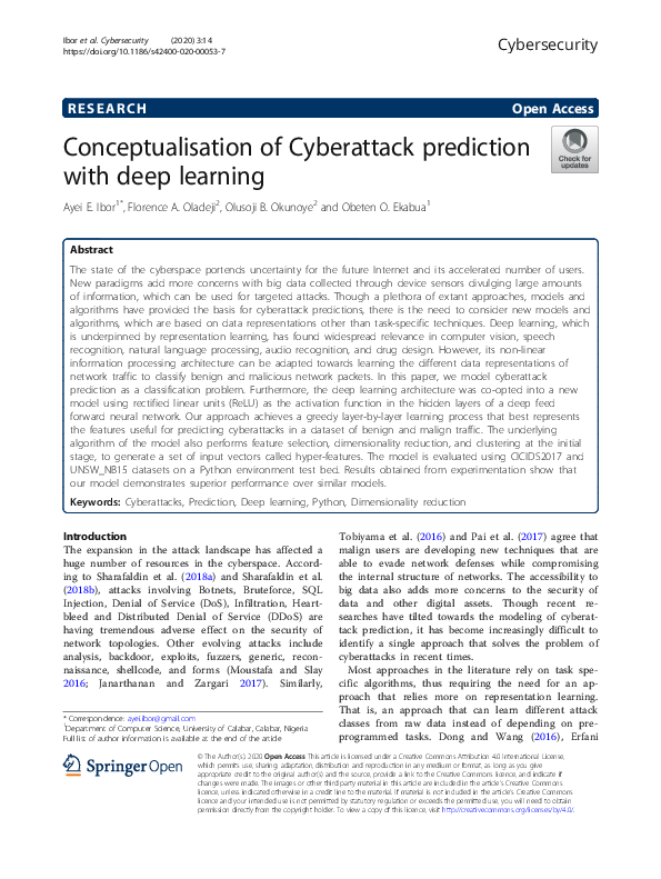 (PDF) Conceptualisation of Cyberattack prediction with deep learning