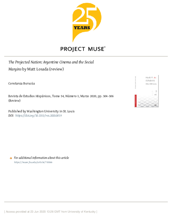 (PDF) Review of The Projected Nation (Matt Losada, SUNY Press, 2018 ...