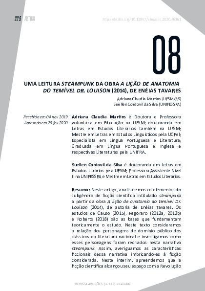 (PDF) Uma leitura steampunk da obra A lição de anatomia do temível Dr ...