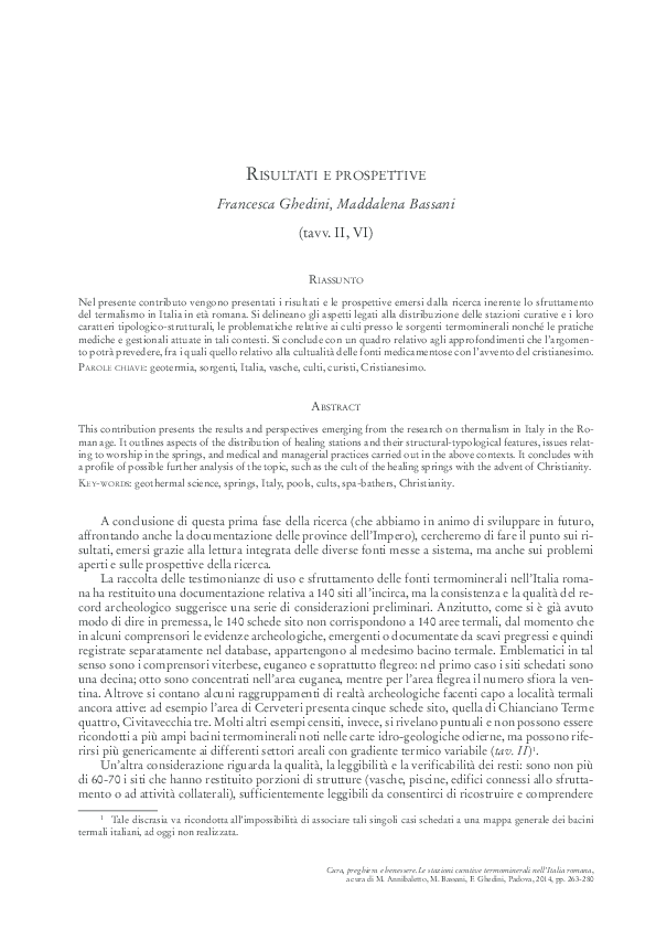 (PDF) THERMALISM. Risultati e prospettive, 2014