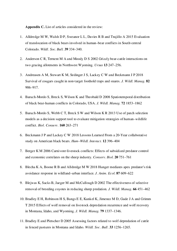 (PDF) Human-carnivore relations: conflicts, tolerance and coexistence ...
