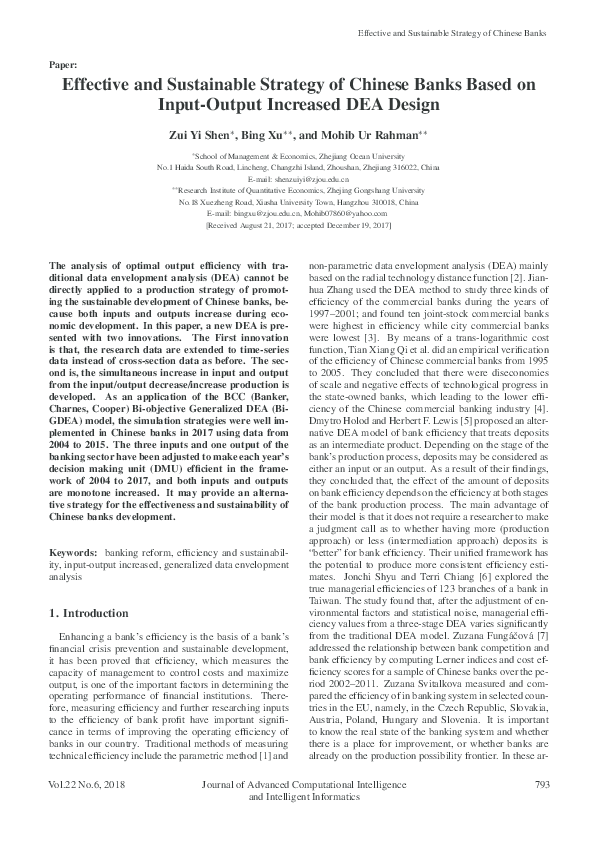 (PDF) Effective and Sustainable Strategy of Chinese Banks Effective and Sustainable Strategy of ...