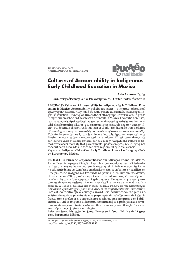 (PDF) Cultures of Accountability in Indigenous Early Childhood ...