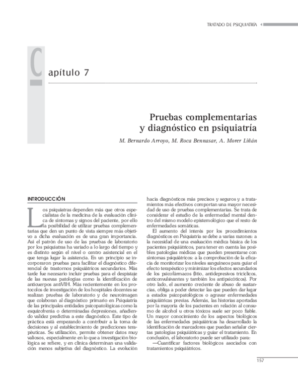 (PDF) Pruebas complementarias y diagnóstico en psiquiatría