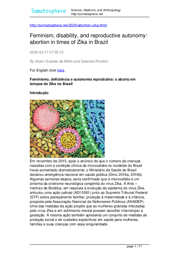 (PDF) Feminism, disability, and reproductive autonomy: abortion in ...