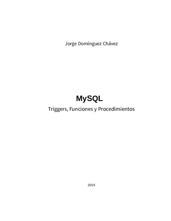 (PDF) MySQL Triggers, Funciones y Procedimientos