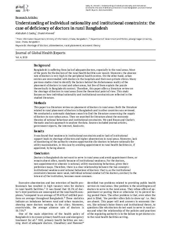 (PDF) Understanding of individual rationality and institutional ...