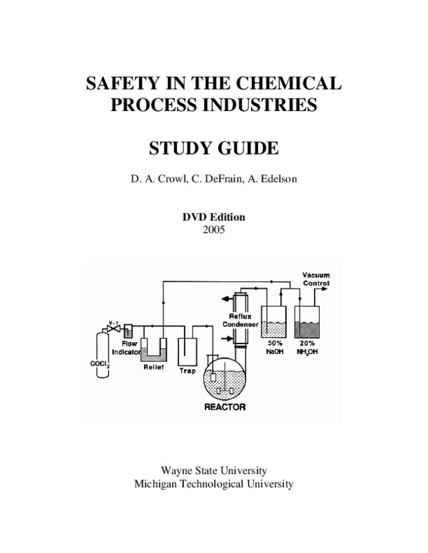 (PDF) SAFETY IN THE CHEMICAL PROCESS INDUSTRIES STUDY GUIDE