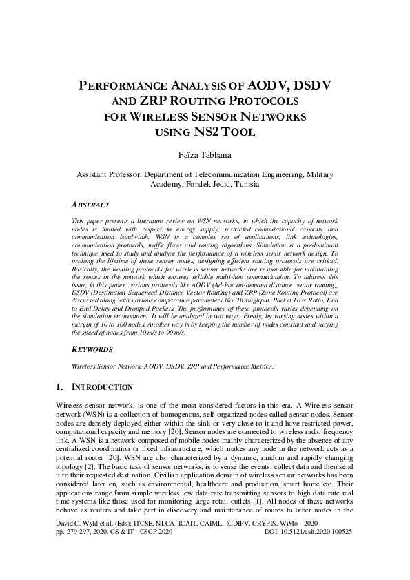 Pdf Performance Analysis Of Aodv Dsdv And Zrp Routing Protocols For