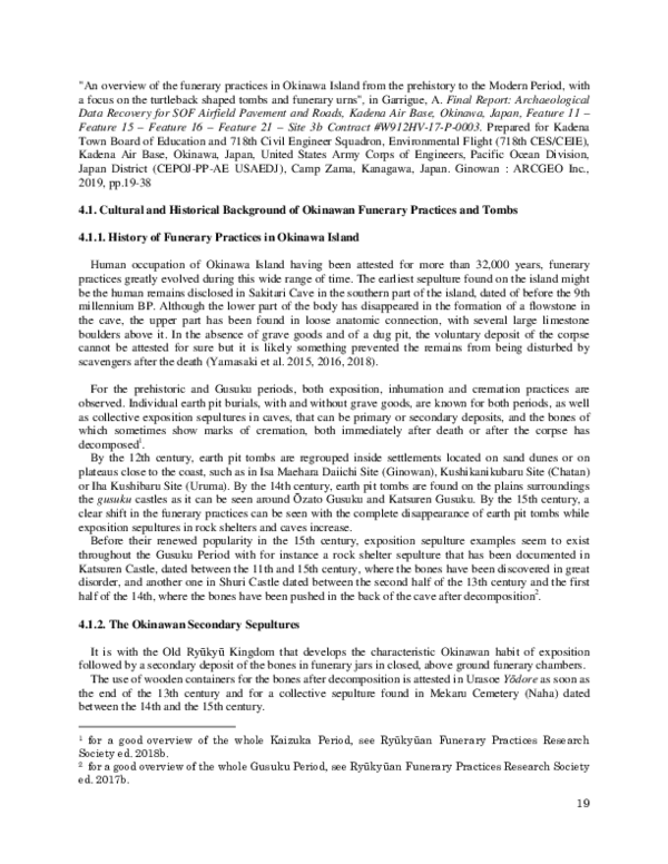(PDF) An overview of the funerary practices in Okinawa Island from the ...