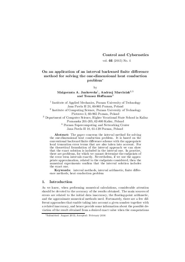 Pdf On An Application Of An Interval Backward Finite Difference