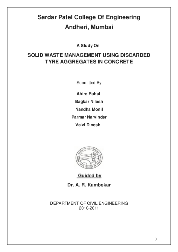 (PDF) Sardar Patel College Of Engineering Andheri, Mumbai A Study On ...