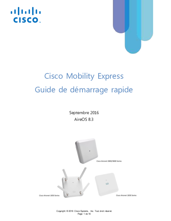 (PDF) Cisco Mobility Express Guide de démarrage rapide