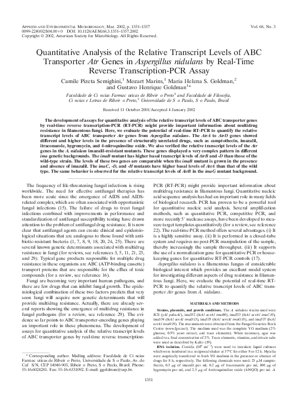 (PDF) Quantitative Analysis of the Relative Transcript Levels of ABC ...