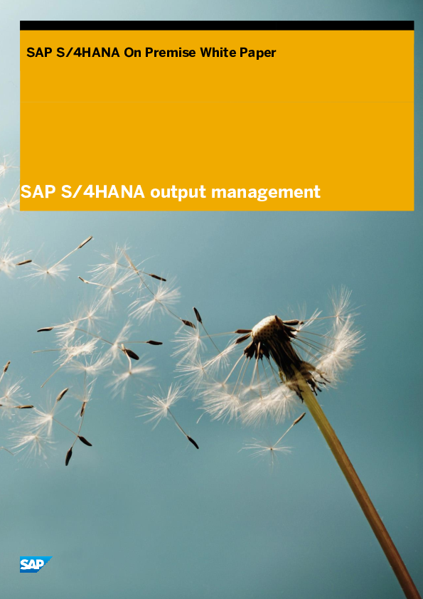 (PDF) SAP S/4HANA On Premise White Paper SAP S/4HANA output management