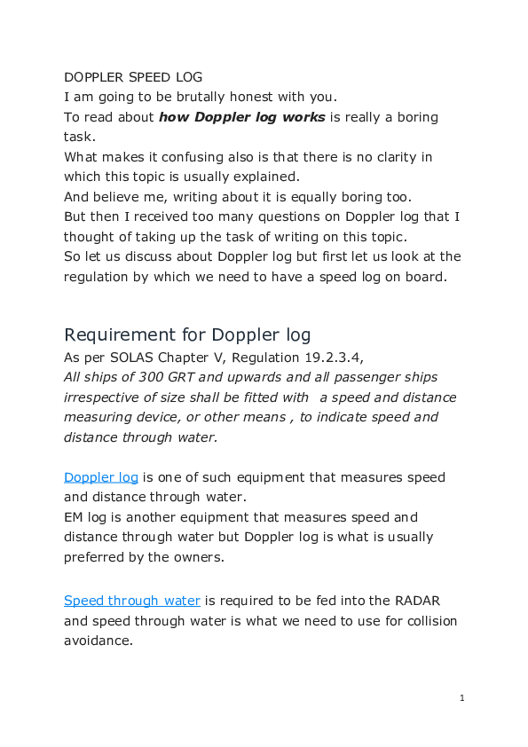 (DOC) DOPPLER SPEED LOG