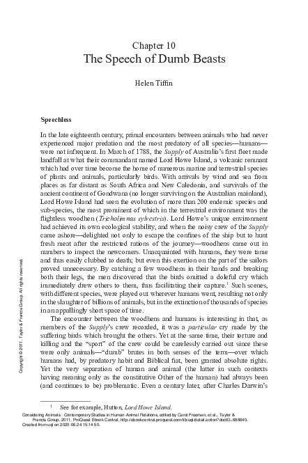 (PDF) The Speech of Dumb Beasts