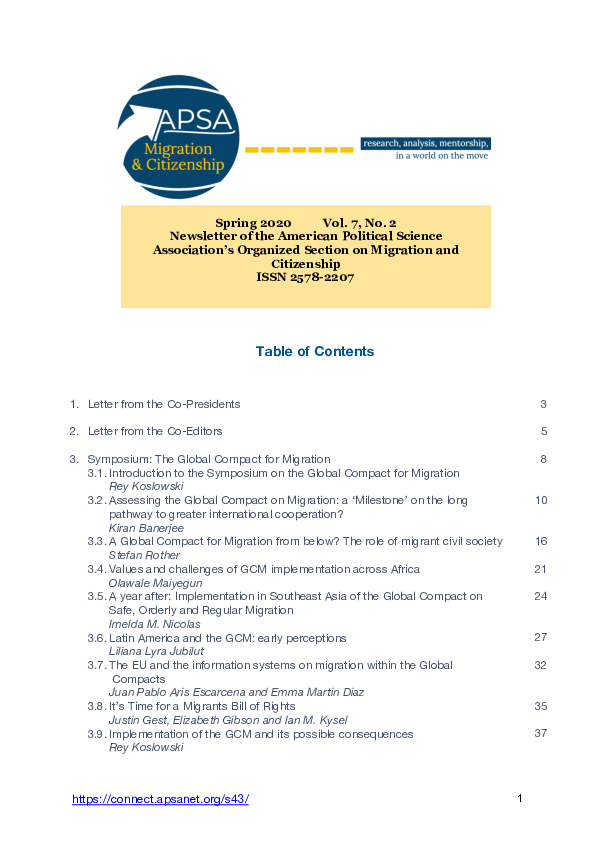 (PDF) A Global Compact for Migration from below? The role of migrant ...